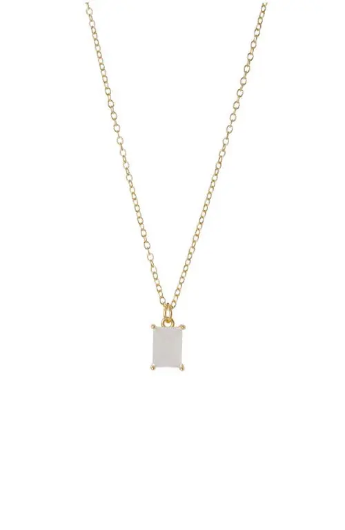 Argento Vivo Birthstone Pendant Necklace - June/ Milky Qtz