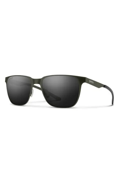 SMITH Lowdown 54mm Chromapop™ Polarized Square Sunglasses - Matte Moss /chromapop Black
