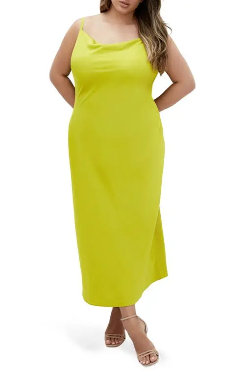 City Chic Sadie Midi Dress - Chartreuse