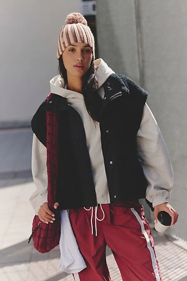 Free People Fleece Vest - Black