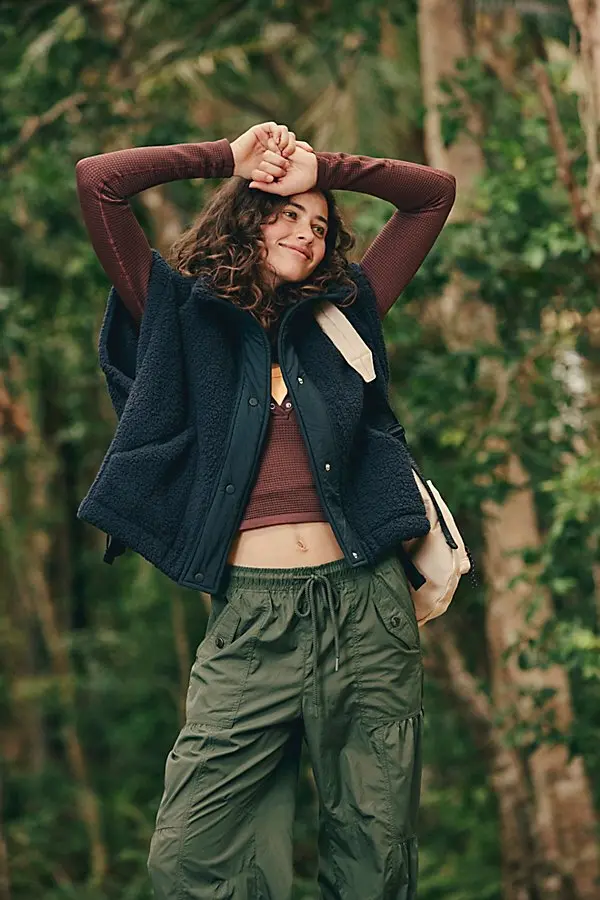 Free People Fleece Vest - Black