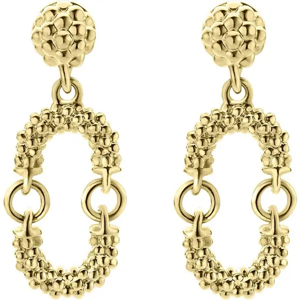 Lagos 18k Oval Drop Earrings - Gold