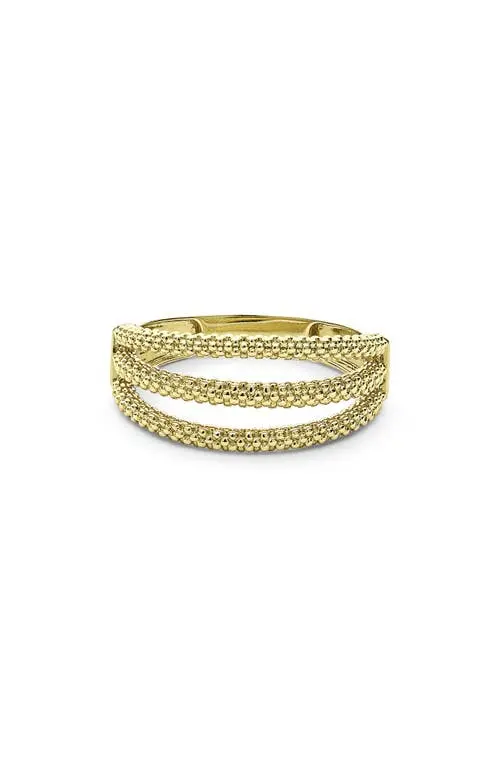 Lagos Superfine Signature Caviar Stack Ring - Gold