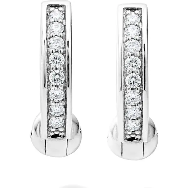Lagos Caviar Spark Diamond Huggie Hoop Earrings - Silver Diamond