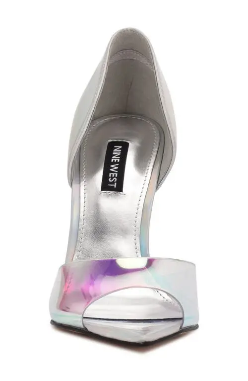 Nine West Pointed Toe Stiletto Sandal With Translucent Vamp