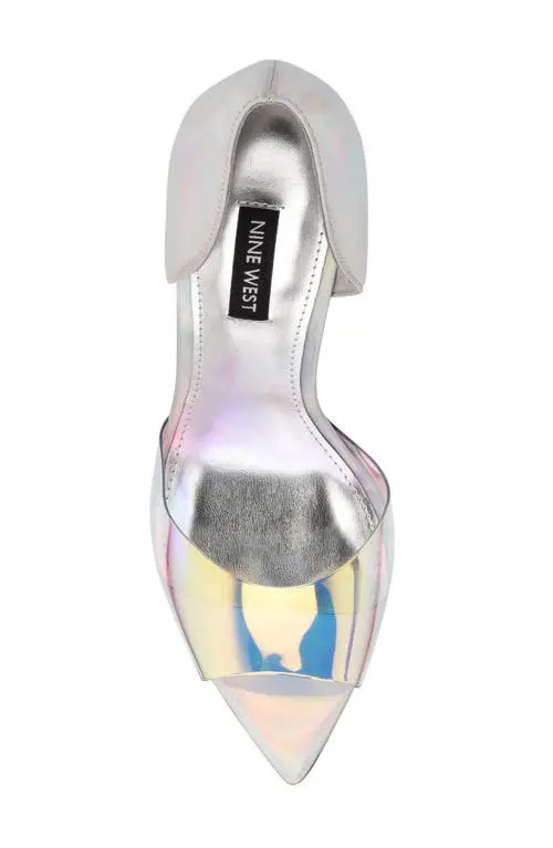 Nine West Pointed Toe Stiletto Sandal With Translucent Vamp