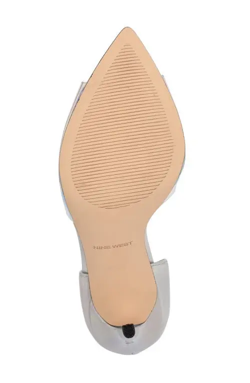 Nine West Pointed Toe Stiletto Sandal With Translucent Vamp