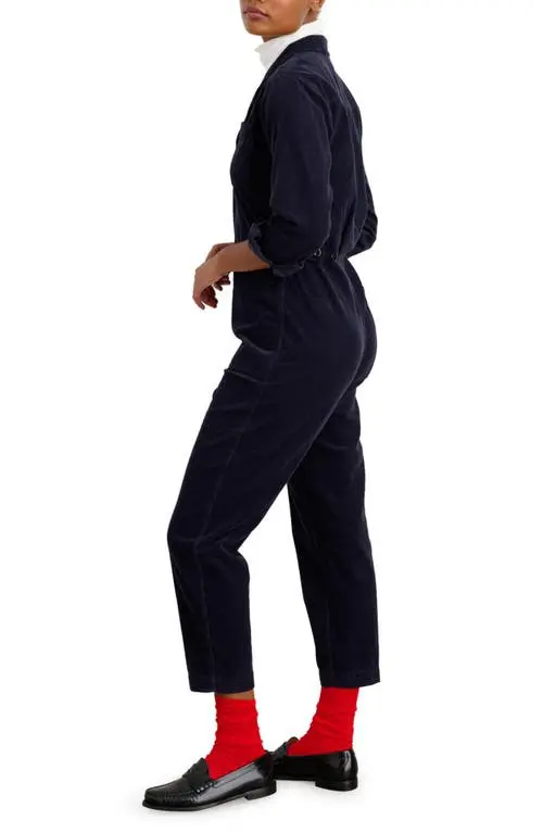 ALEX MILL Fine Wale Long Sleeve Crop Cotton Jumpsuit