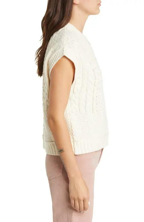 Madewell Patchwork Sweater Vest - Antique Cream