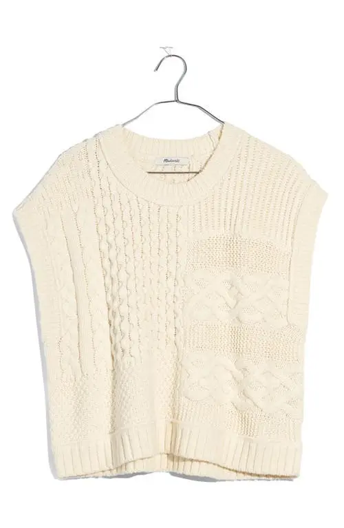 Madewell Patchwork Sweater Vest - Antique Cream