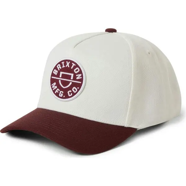 Brixton Crest X Mp Snapback Baseball Cap - Port/off White
