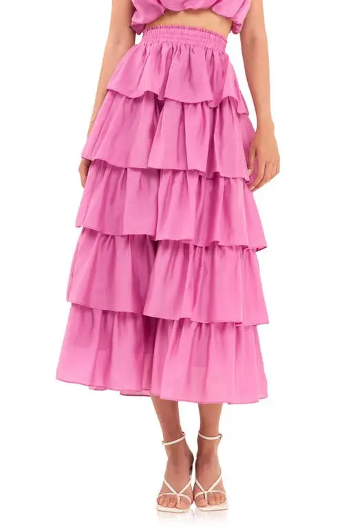 Endless Rose Ruffle Tiered Midi Skirt