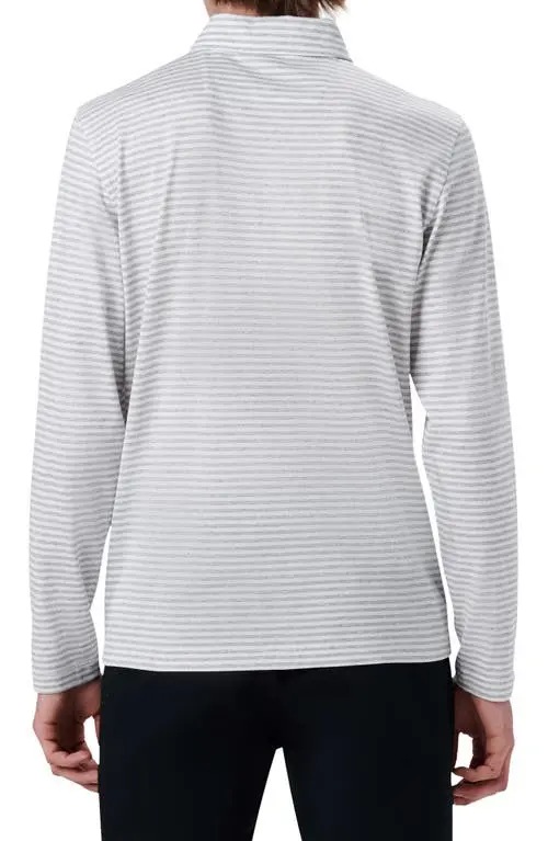 Bugatchi Stripe Cotton Long Sleeve Polo