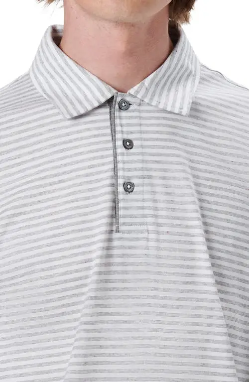 Bugatchi Stripe Cotton Long Sleeve Polo