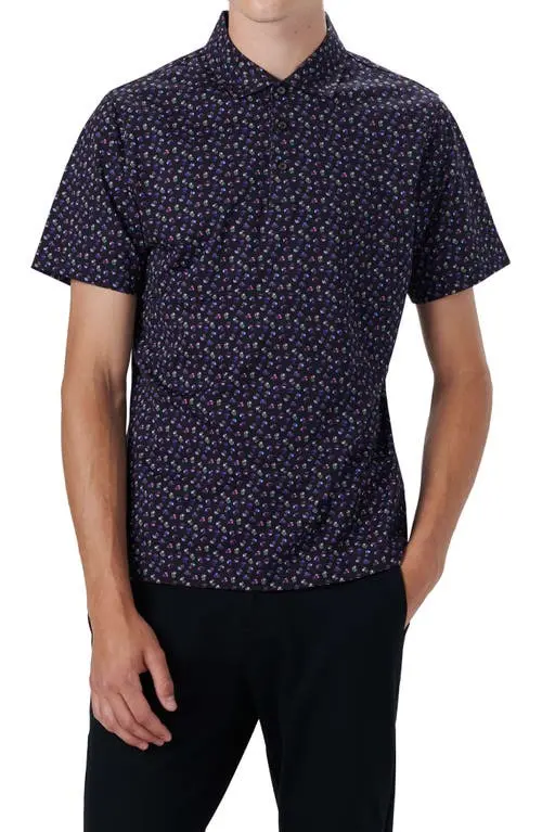 Bugatchi Ooohcotton® Skull Print Short Sleeve Polo