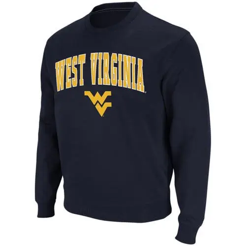 COLOSSEUM West Virginia Mountaineers Arch & Logo Crew Neck Sweatshirt - Navy