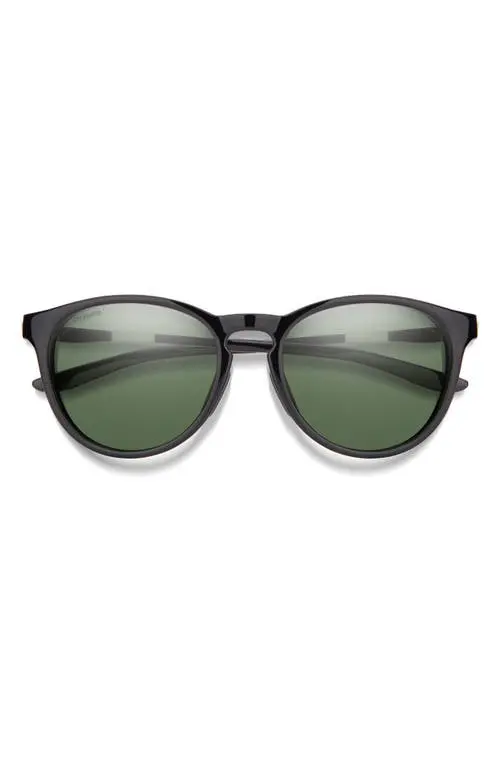 SMITH Round Frame Polarized Sunglasses - Black/grey Green