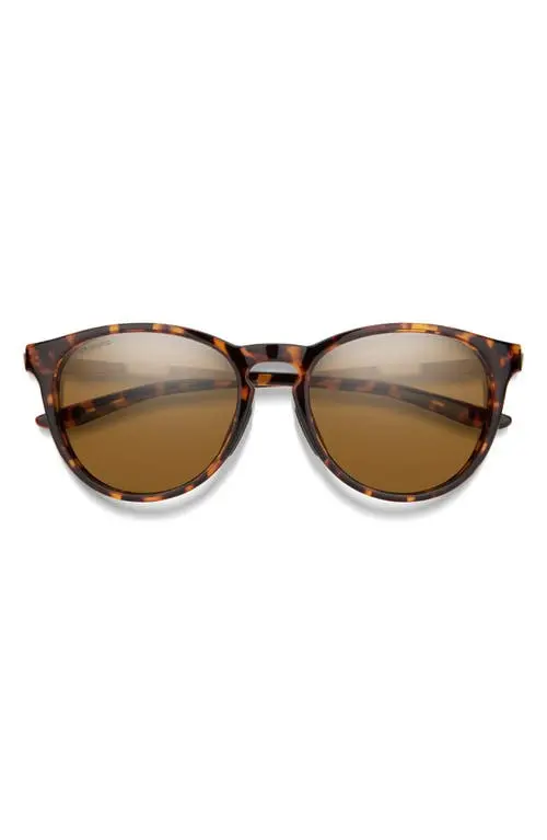 SMITH Round Frame Polarized Sunglasses - Tortoise/brown