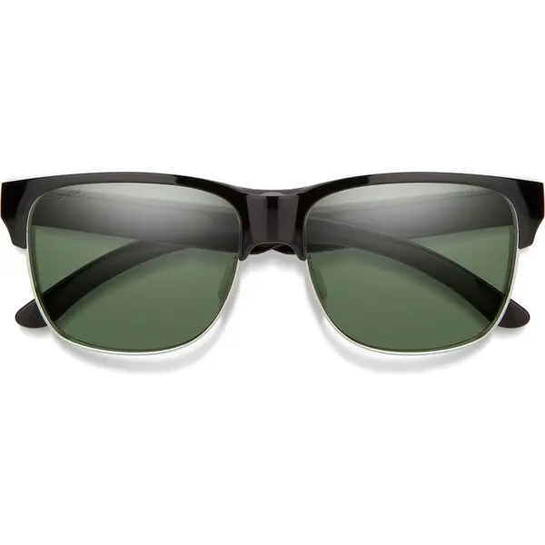 SMITH Lowdown Split 56mm Chromapop™ Polarized Square Sunglasses - Black/gray Green