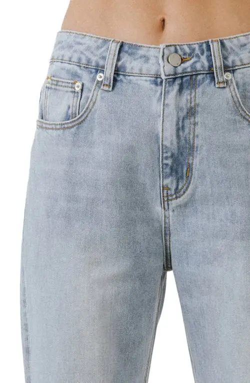 GREY LAB Frayed Cuff Ankle Jeans - Denim
