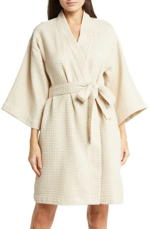 Nordstrom Everyday Waffle Robe - Beige Oatmeal