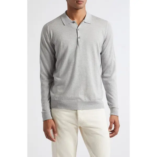 John Smedley Cotswold Wool Polo Sweater - Nimbus