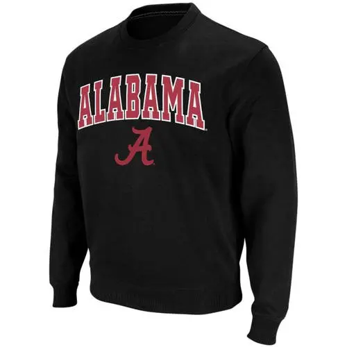 COLOSSEUM Alabama Crimson Tide Arch & Logo Crew Neck Sweatshirt - Black