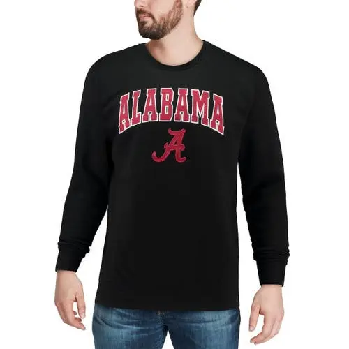 COLOSSEUM Alabama Crimson Tide Arch & Logo Crew Neck Sweatshirt - Black