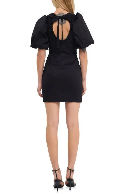 Endless Rose Cutout Puff Sleeve Mini Dress