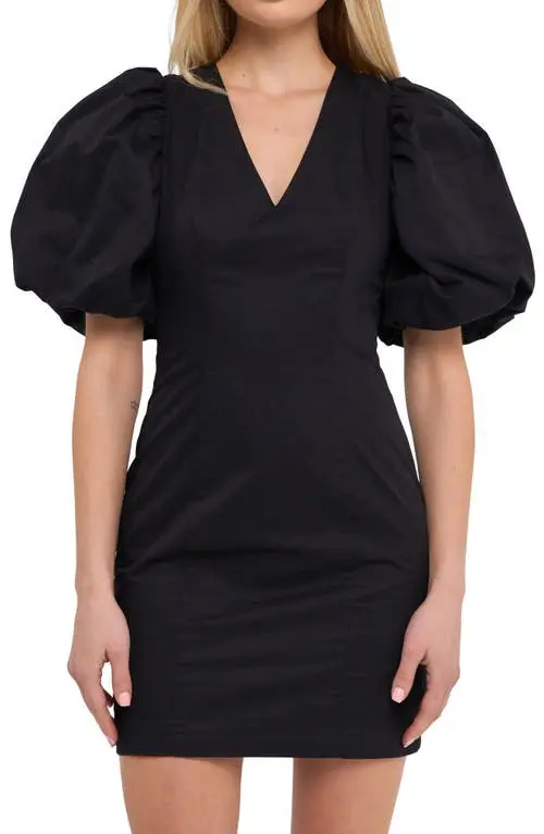 Endless Rose Cutout Puff Sleeve Mini Dress