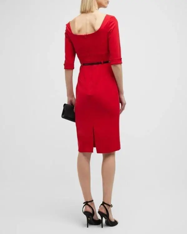 Black Halo Jackie 3/4-sleeve Sheath Dress - Red