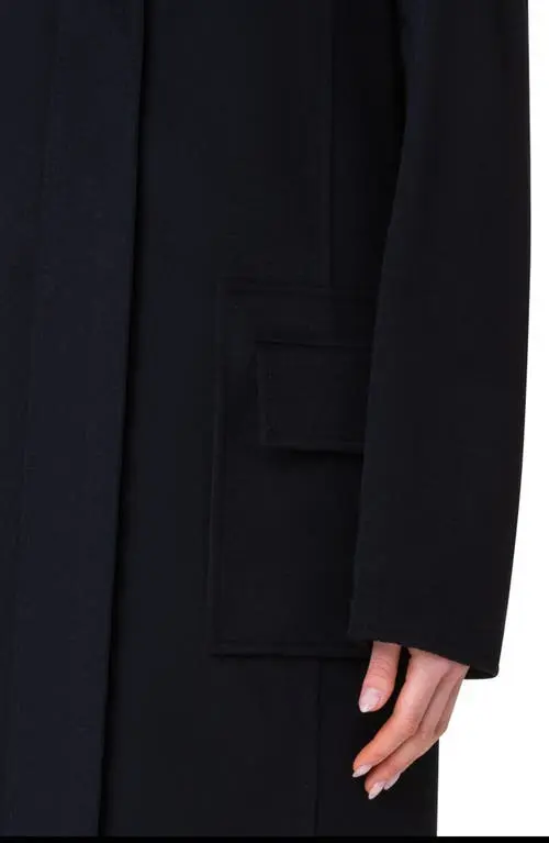 Akris Wool Duffle Coat - 009 Black
