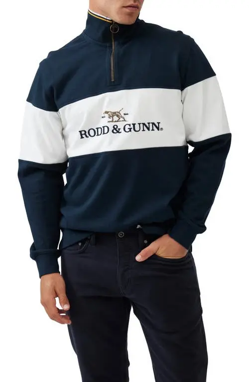 Rodd & Gunn Cotton Quarter-zip Pullover - Midnight