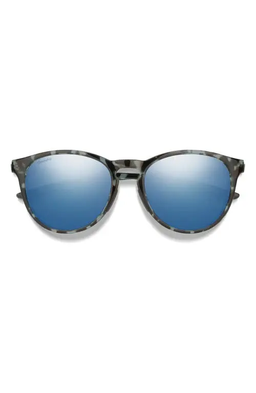 SMITH Wander 55mm Chromapop™ Polarized Round Sunglasses - Sky Tortoise / Chromapop Blue
