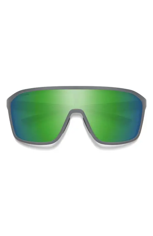 SMITH Boomtown 135mm Chromapop™ Polarized Shield Sunglasses - Matte Cement/green Mirror