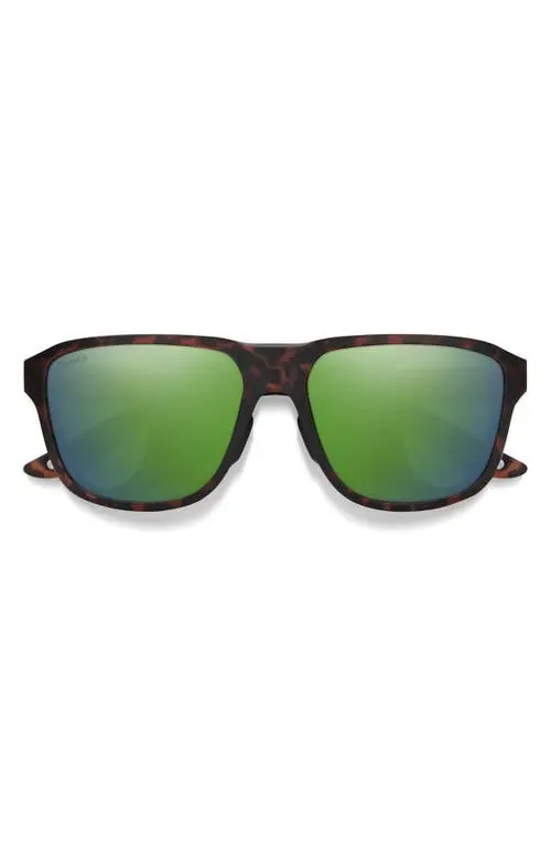 SMITH Embark 58mm Chromapop™ Polarized Square Sunglasses - Tortoise / Chromapop Green