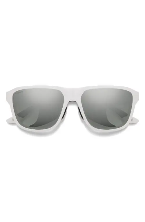 SMITH Embark 58mm Chromapop™ Polarized Square Sunglasses - White/platinum Mirror