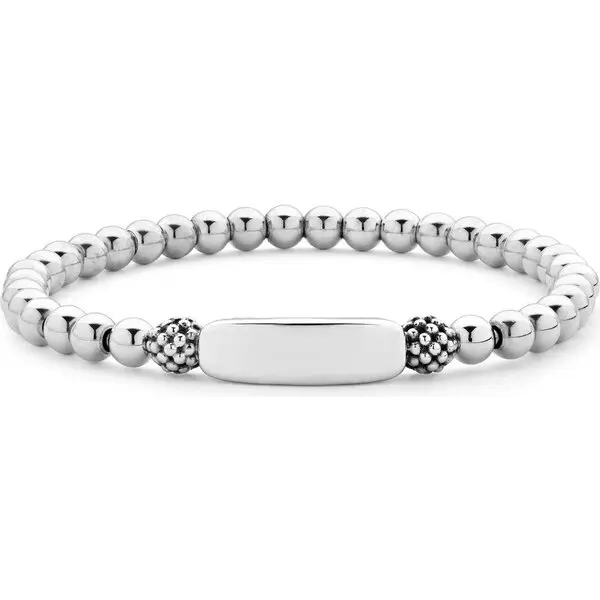 Lagos Sterling Caviar Bead Stretch Bracelet - Silver