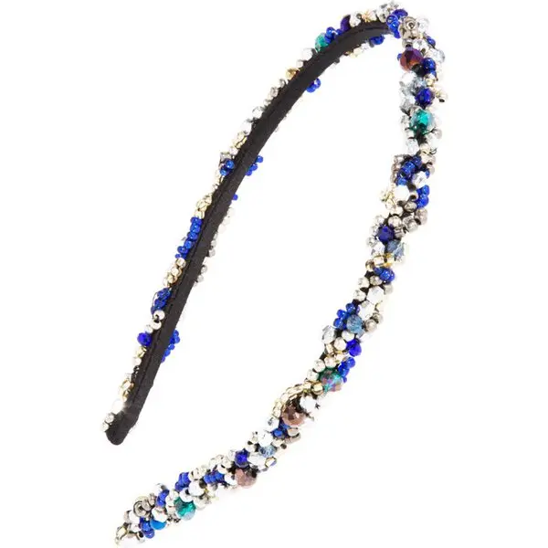 L. Erickson Positano Beaded Headband - Blue/multi