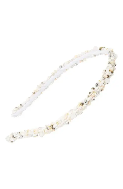 L. Erickson Positano Beaded Headband - White Multi