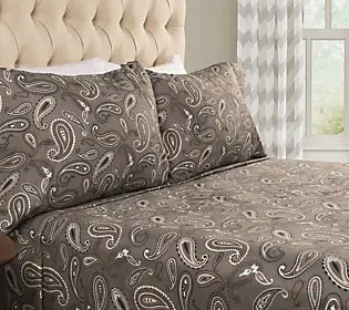 SUPERIOR Cotton Flannel Paisley Sheet Set, Cal Ifornia King - One-color