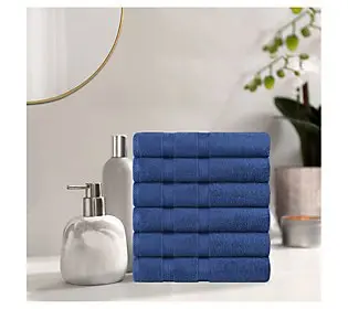 SUPERIOR Cotton 6-piece Zero-twist Quick-drying Hand Towel Set - One-color