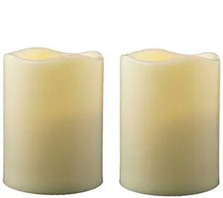 PACIFIC ACCENTS Set Of 2 Melted Resin 3' X 3-3/ 4' Candles - One-color