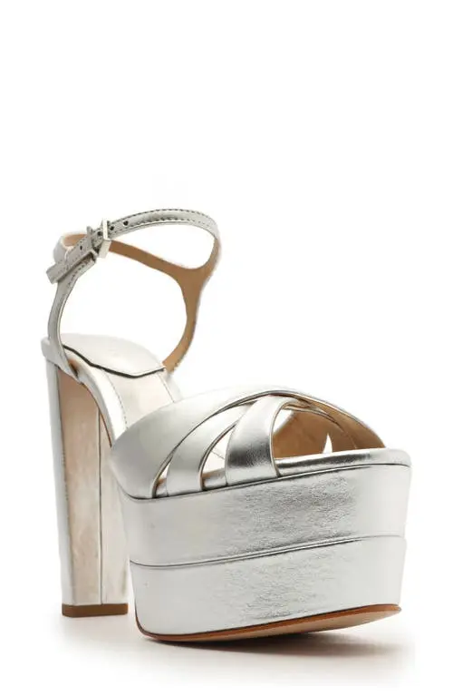 Schutz Keefa Platform Sandal - Prata