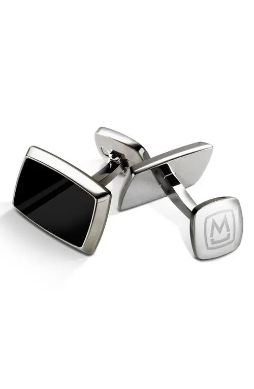 M-CLIP® Enamel Cuff Links - Stainless Steel/ Black