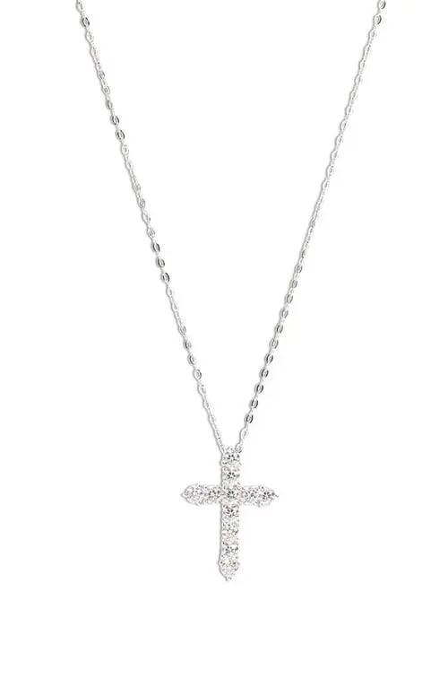 Nadri Cross Pendant Necklace - Silver