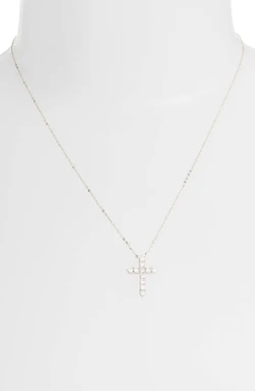 Nadri Cross Pendant Necklace - Silver