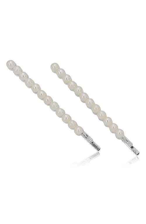 Brides & Hairpins Adaline Imitation Pearl Bobby Pin Set - Silver