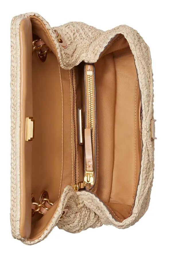 Tory Burch Fleming Small Straw Convertible Shoulder Bag