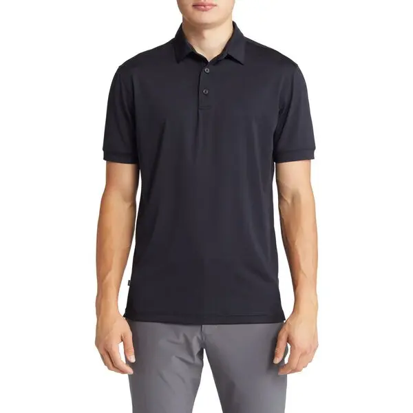Mizzen+main Versa Solid Golf Polo - Black